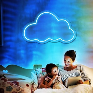 Cloud Neon Sign, Kids Room Wall Decor, Nursery Clouds Wall Sign Art ...