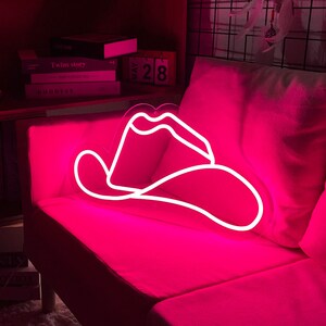 Cowboy Hat Neon Sign, Cowboy Straw Hat Neon Sign, Cowboy Hat With Name ...