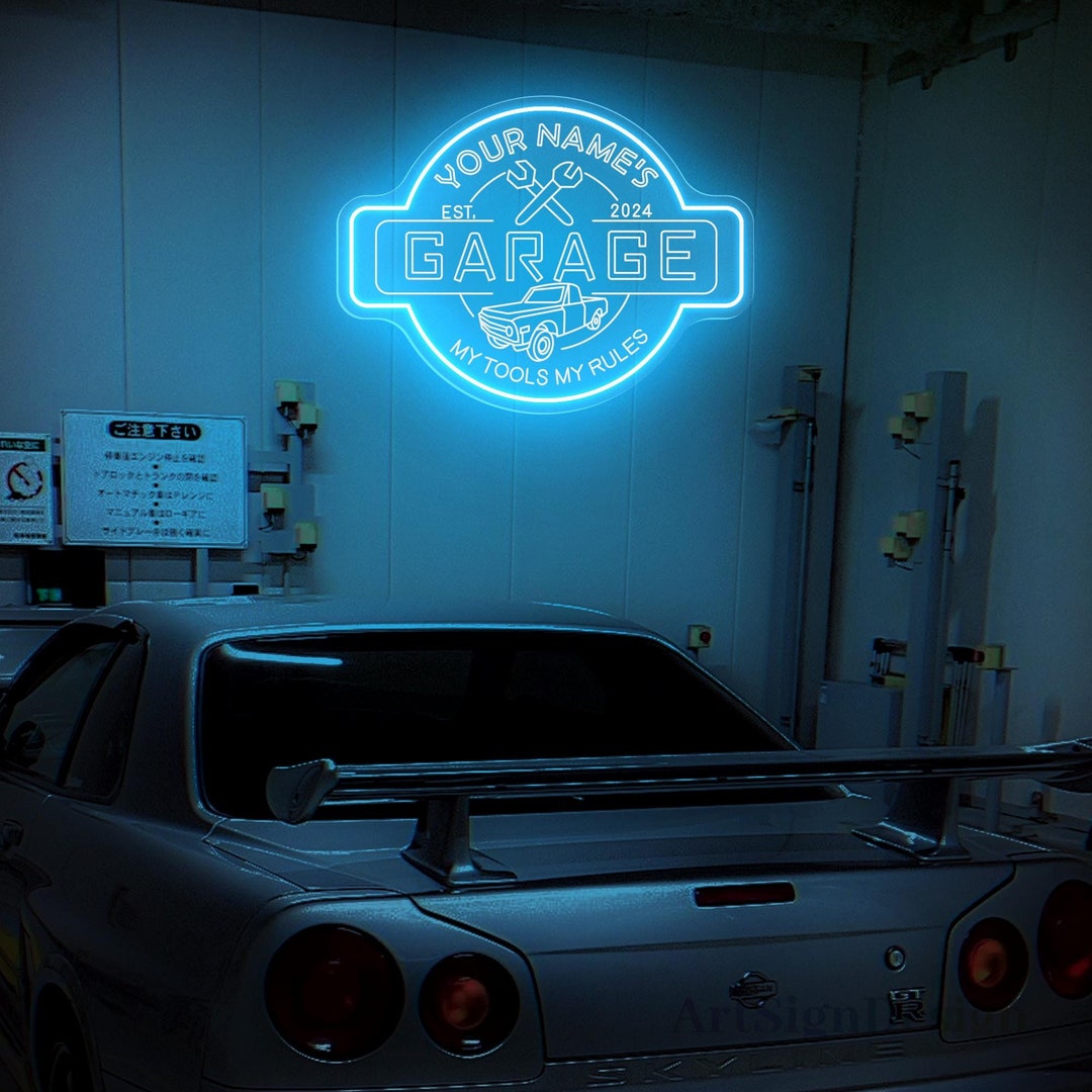 Custom Garage Neon Signs,garage Sign,personalized Light up Garage Signs ...