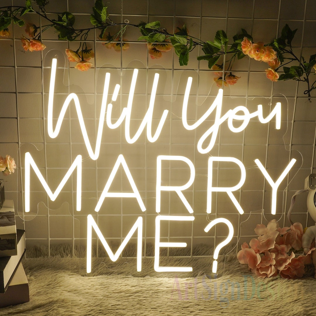 Will You Marry Me Neon Sign, Proposal Decor, Led Neon Sign, Custom ...