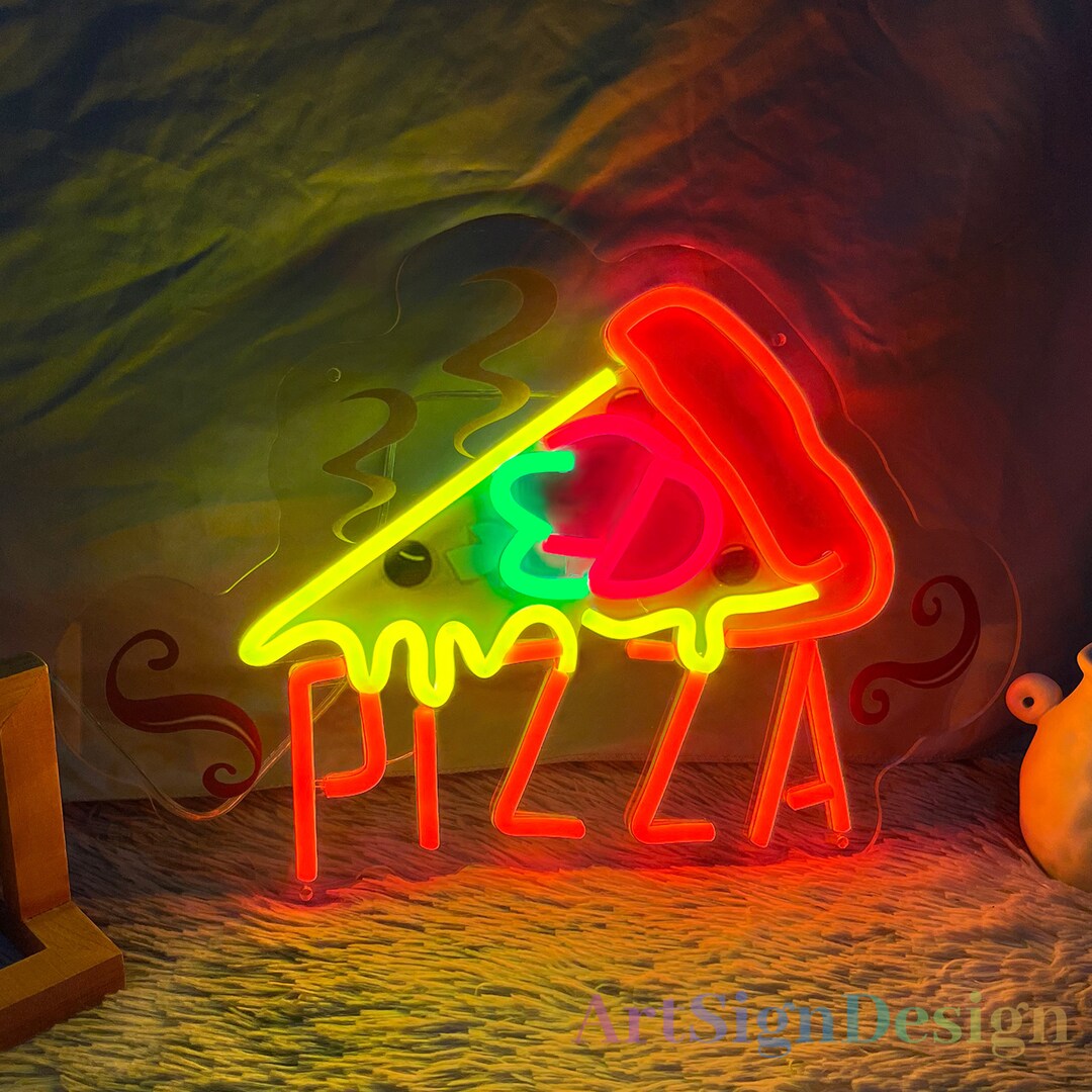 Pizza Neon Sign, UV Print Pizza Led Sign, Restaurant Sign, Restaurant ...