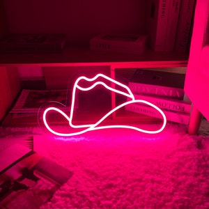 Cowboy Hat Neon Sign, Cowboy Straw Hat Neon Sign, Cowboy Hat With Name ...