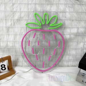 Strawberry Neon Sign Light, Strawberry Led Neon Sign Light, Fruit Neon ...
