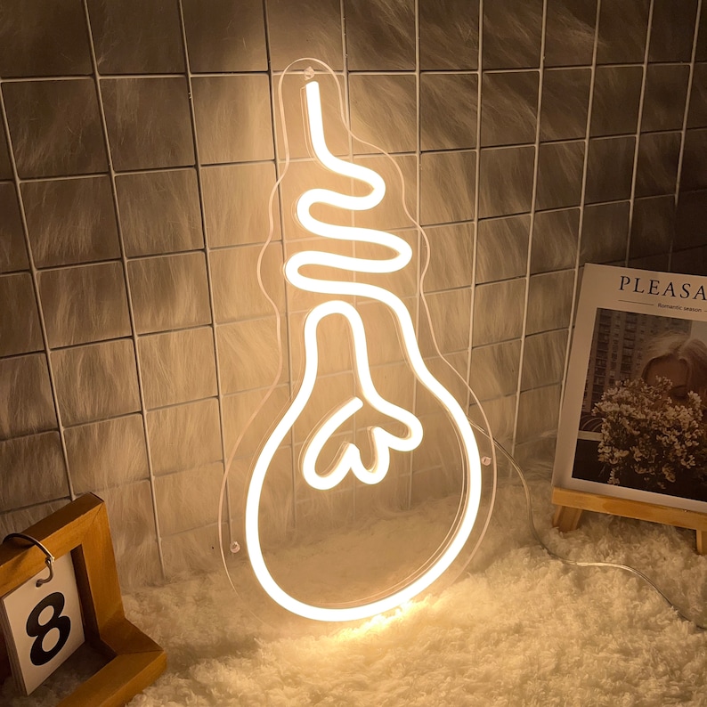 Light Bulb Neon Sign, Light Bulb Decoration, LED Neon Light Decoration ...