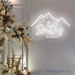 Custom Mountain Theme Wedding Neon Sign,couple Names Wedding Sign ...