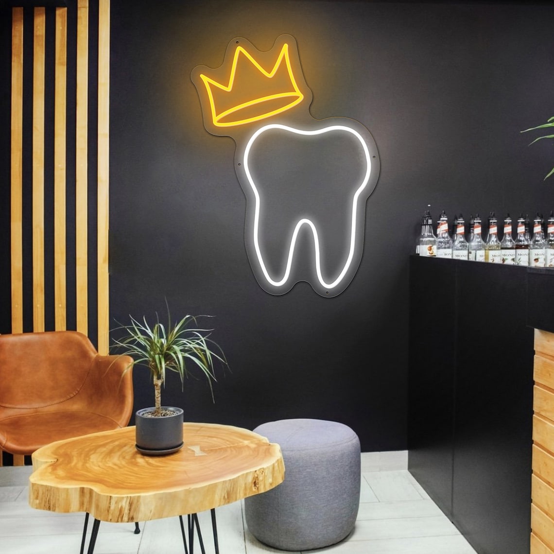 Tooth Neon Sign, White Tooth LED Neon, Medicine LED Light, Dentist ...