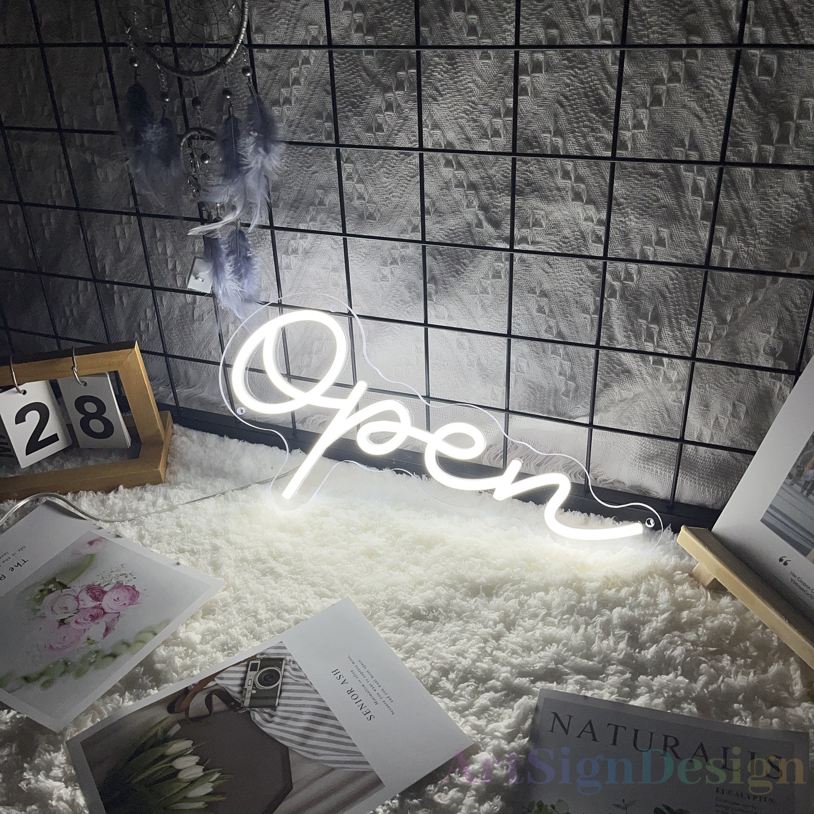 Open Neon Sign, Neon OPEN Sign Business Logo, Wall Light Hanging ...