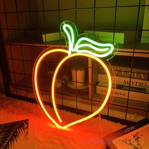 Peach Neon Sign, Peach Led Sign, Peach Wall Decor, Peachy Sign, Peach ...