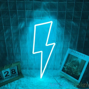 Lightning Bolt Neon Sign, LED Thunder Neon Light, Weather Neon Sign ...