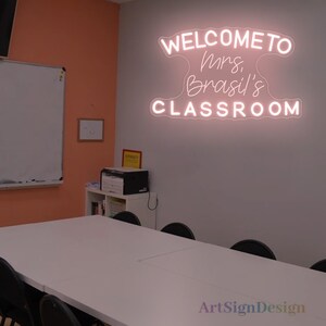 Custom Teacher Name Neon Sign for Classroom,teacher Name Sign, Welcome ...