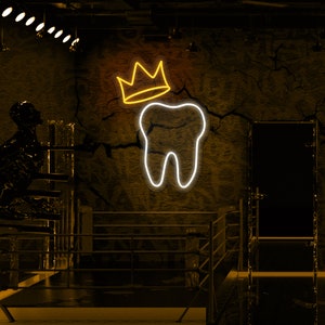 Tooth Neon Sign, White Tooth LED Neon, Medicine LED Light, Dentist ...