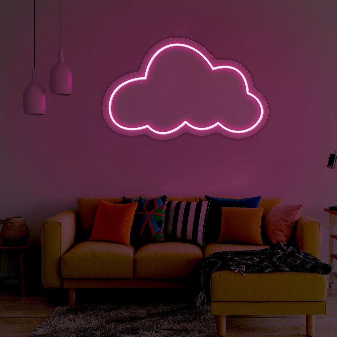 Cloud Neon Sign, Kids Room Wall Decor, Nursery Clouds Wall Sign Art ...