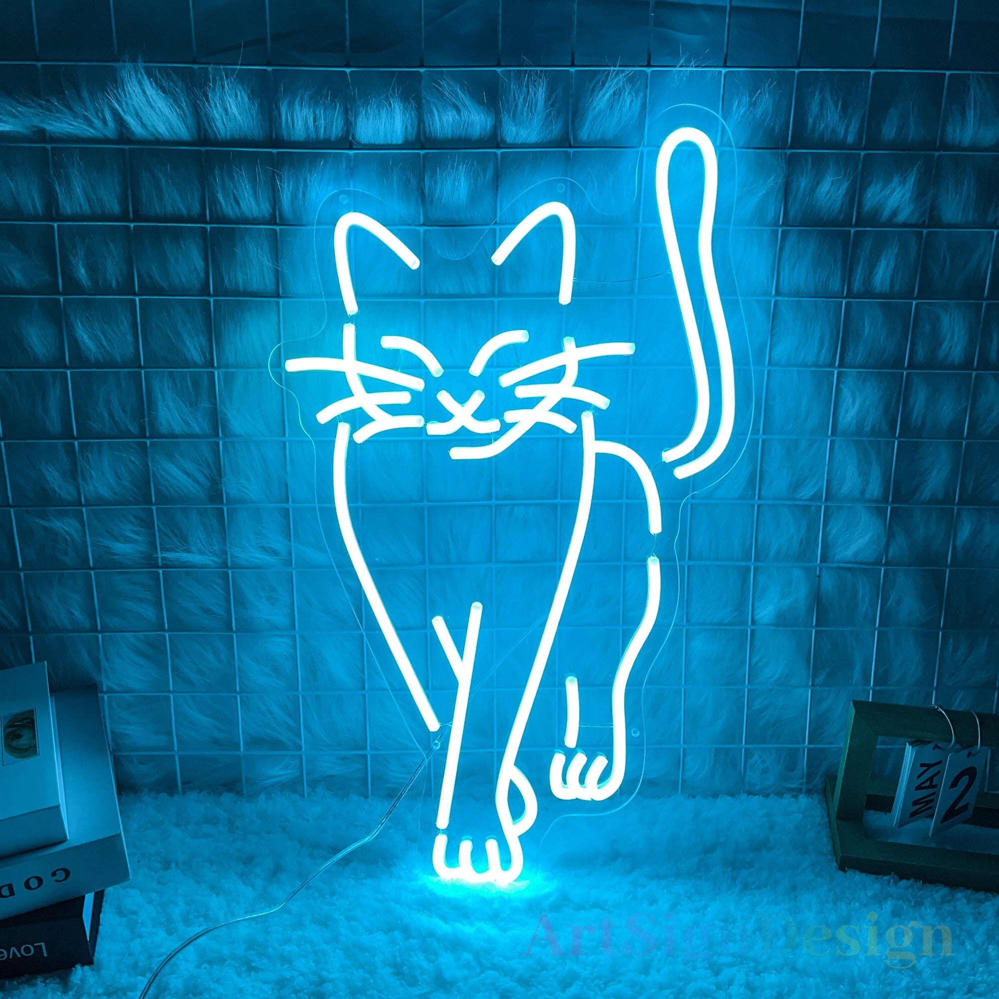 Cat Led Neon Sign, Cat Bedroom Party Decor, Animal Neon Sign, Cute Cat ...