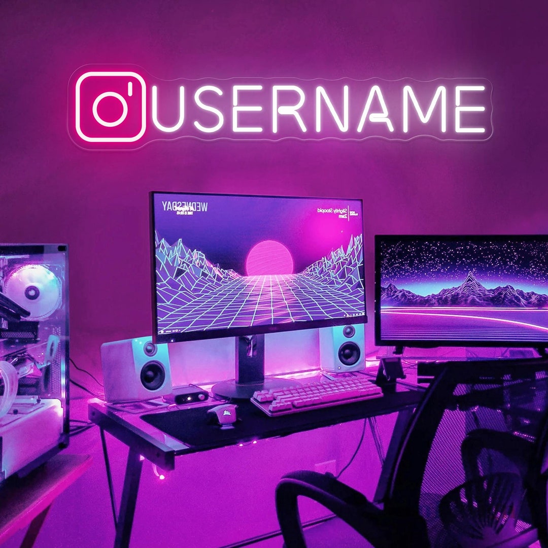Custom Gamer Tag LED Neon Sign, Personalized Social Media Tag Neon Sign ...