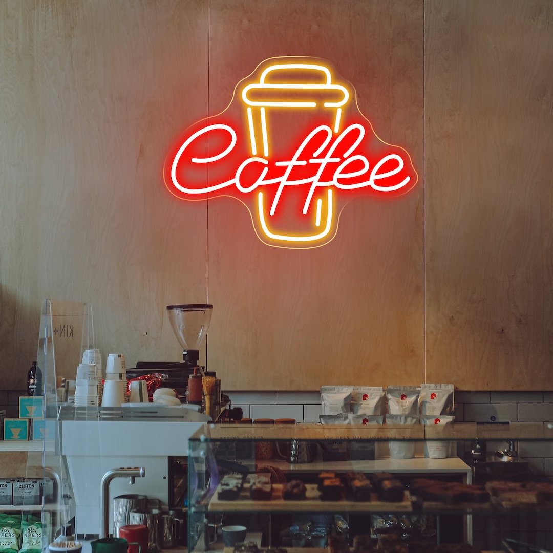 Coffee Neon Sign, Neon Coffee Sign, Shop Open Sign, Cafe Bar Decor ...