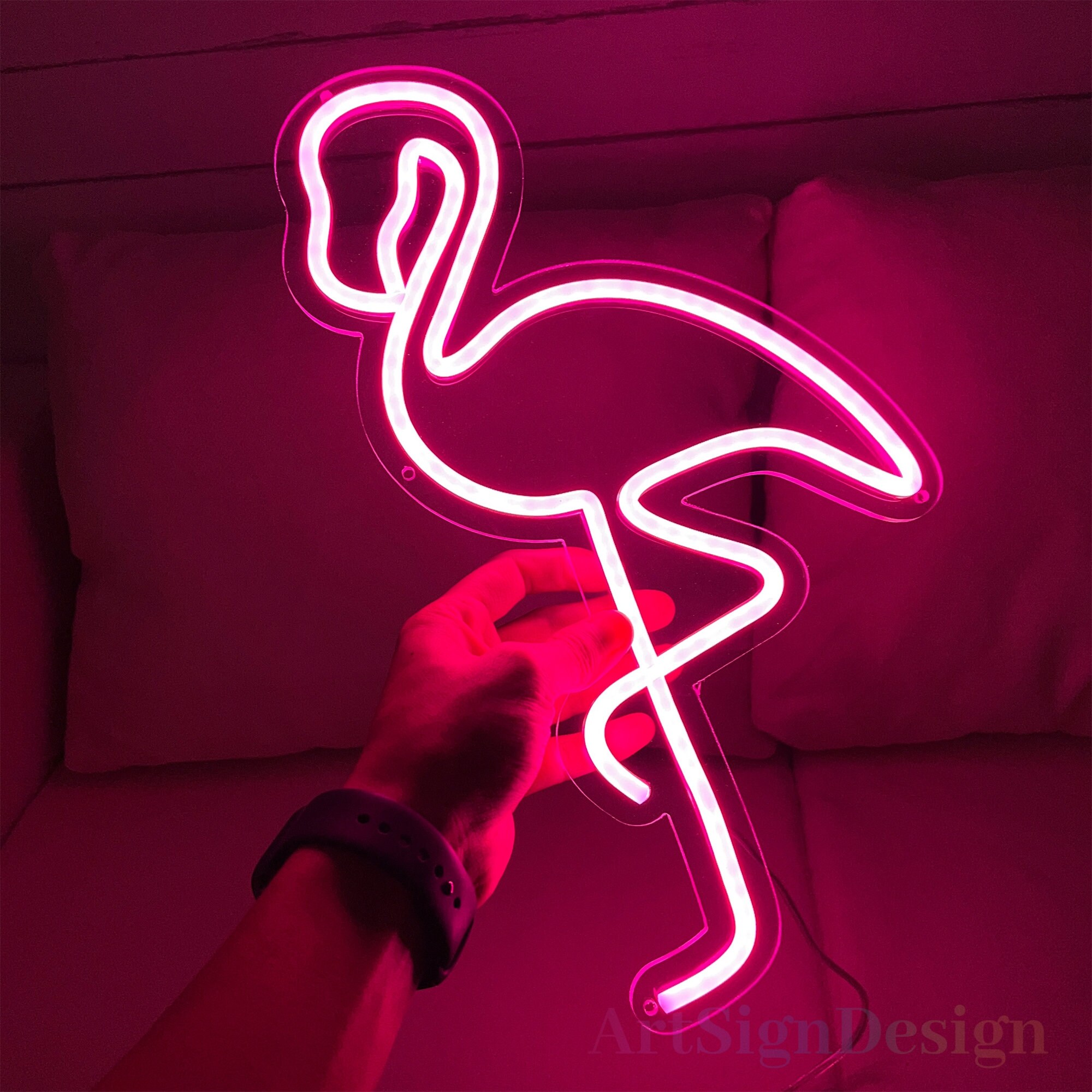 Custom Flamingo Neon Sign, Flamingo Wall Sign, Animal Neon Sign, Neon ...