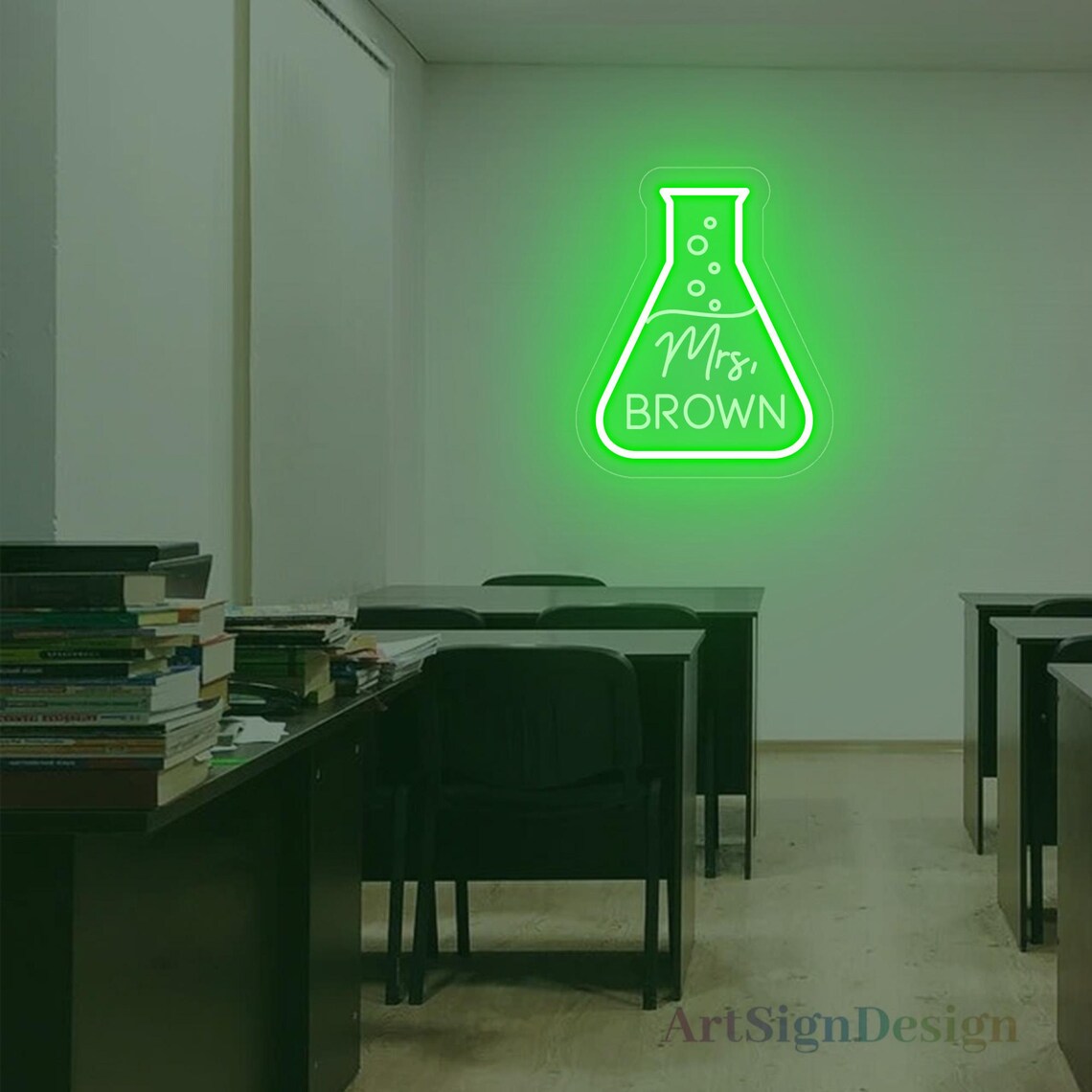 Custom Science Teacher Name Neon Sign,science Classroom Wall Decor ...