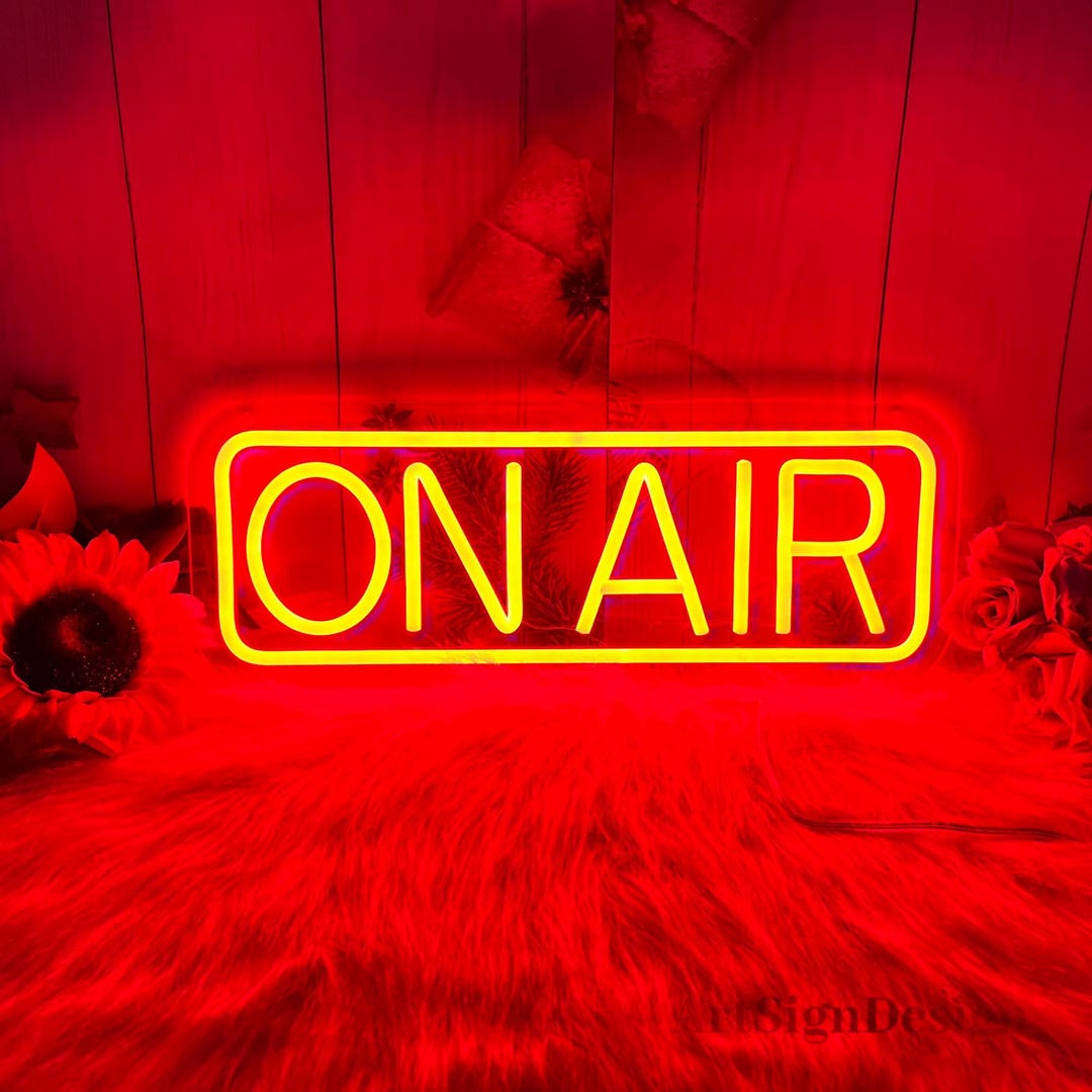 On Air Neon Sign Decor, on Air LED Neon Light, Studio Office Gameroom ...