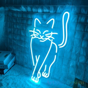 Cat Led Neon Sign, Cat Bedroom Party Decor, Animal Neon Sign, Cute Cat ...