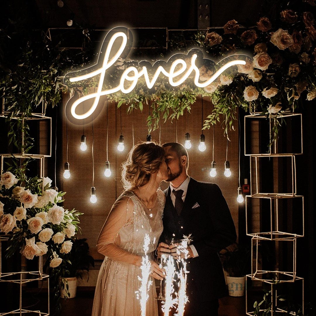 Lover Neon Sign, Wedding Lover Neon Sign, Custom Wedding Welcome Neon ...