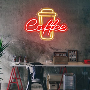 Coffee Neon Sign, Neon Coffee Sign, Shop Open Sign, Cafe Bar Decor ...