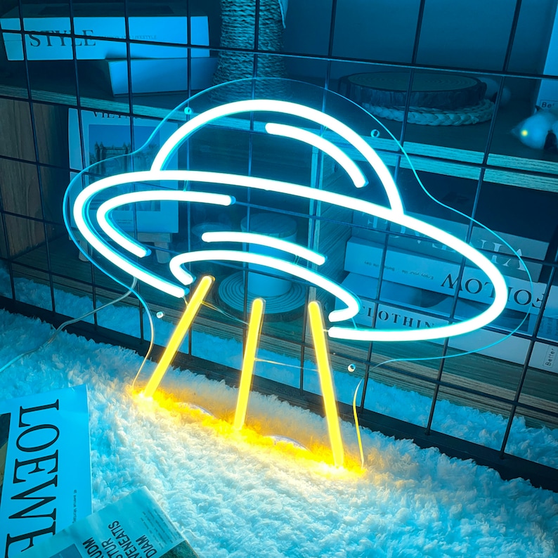 UFO Neon Signs, Custom Neon Sign Bedroom, UFO Sign, Room Party Wall ...