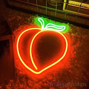 Peach Neon Sign, Peach Led Sign, Peach Wall Decor, Peachy Sign, Peach ...
