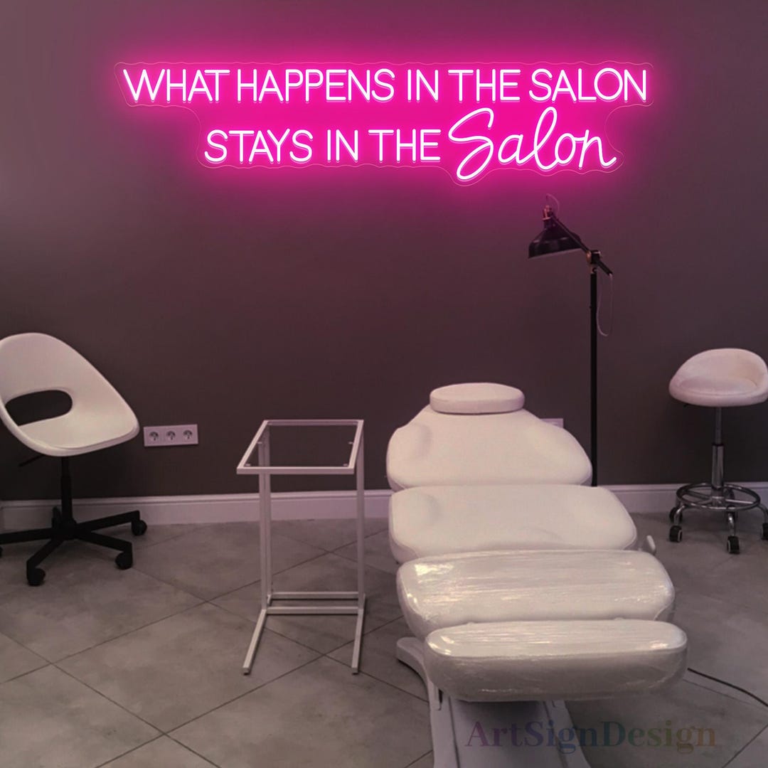 What Happens in the Salon Stays in the Salon Neon Sign, Girl Boss Sign ...