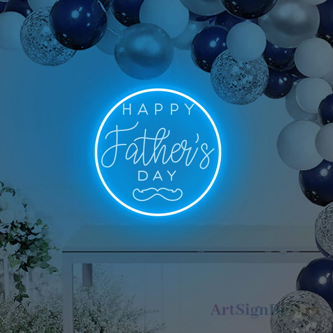 Happy Father's Day LED Neon Sign, USB Custom Father's Day Party Neon ...