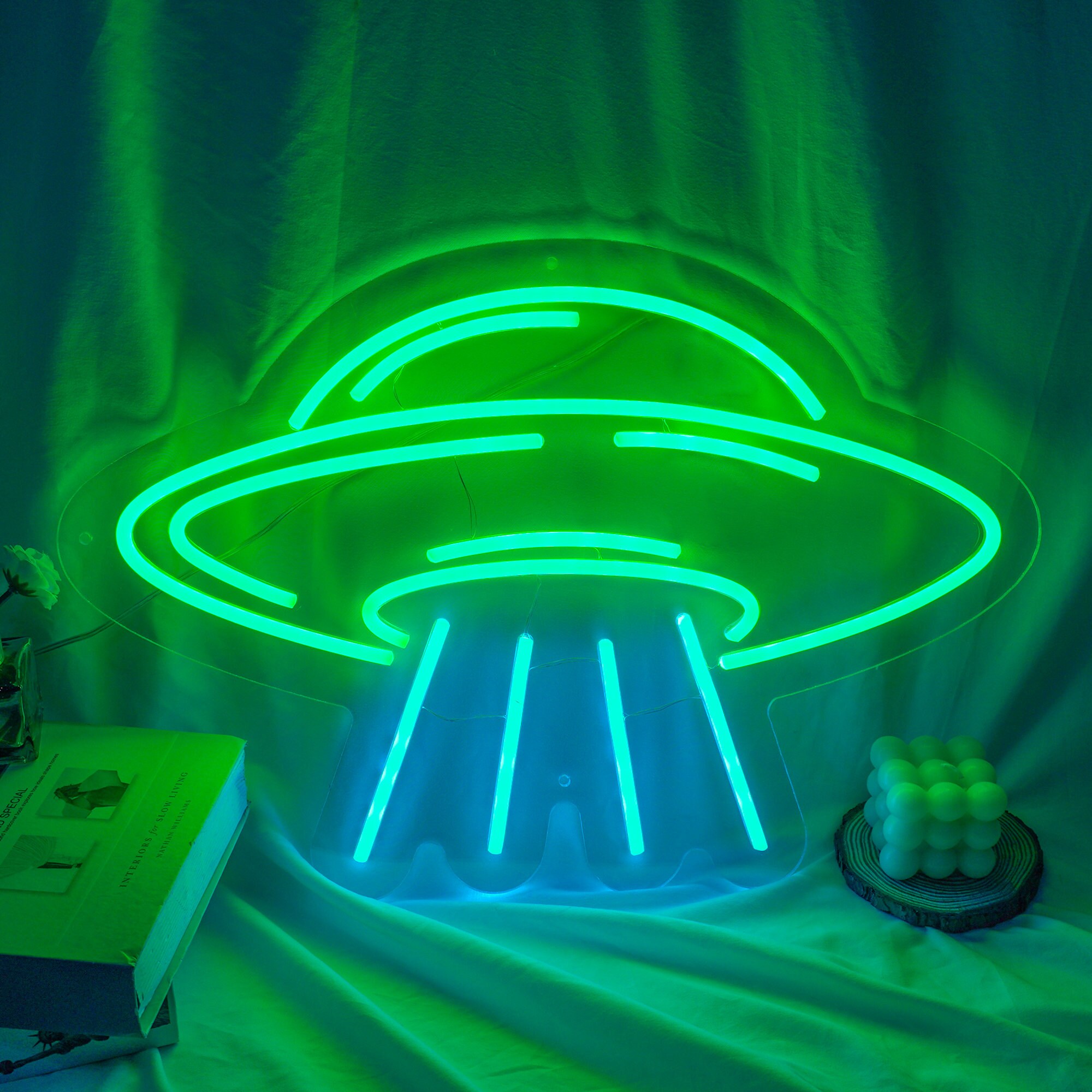 UFO Neon Signs, Custom Neon Sign Bedroom, UFO Sign, Room Party Wall ...