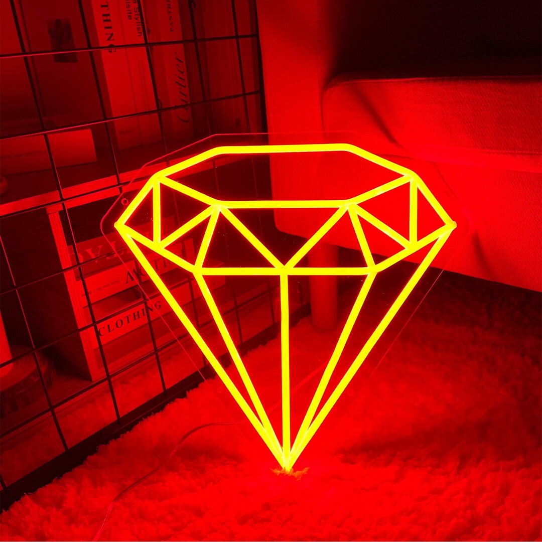 Diamond Neon Sign, Led Neon Light Sign, Home Room Wall Deocr, Neon Sign ...