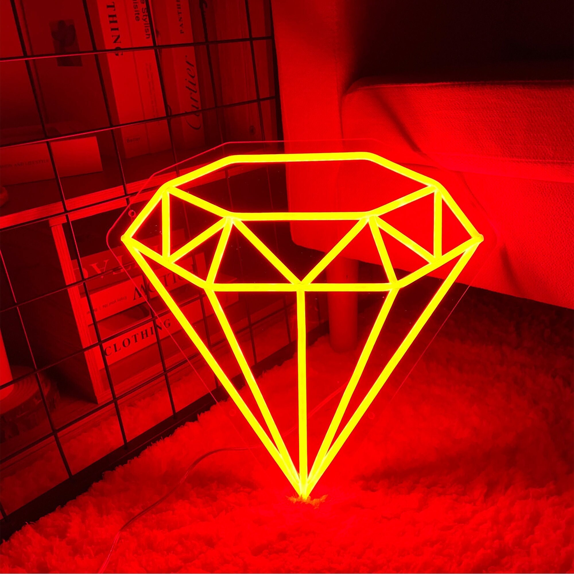 Diamond Neon Sign Led Neon Light Sign Home Room Wall Deocr - Etsy