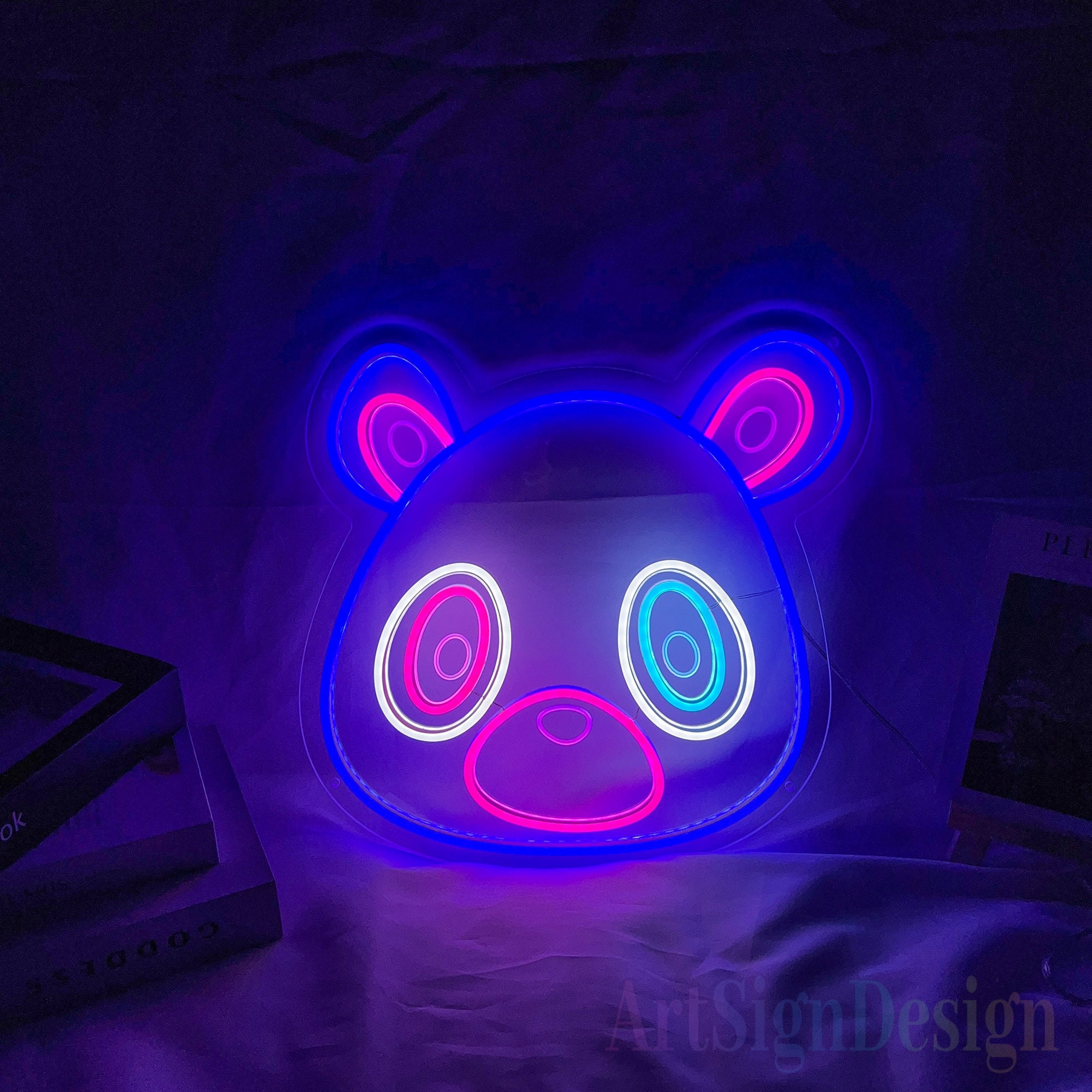Bear Neon Signs, Graduation Bear Signs, Home Room Wall Decor, Kids Room ...