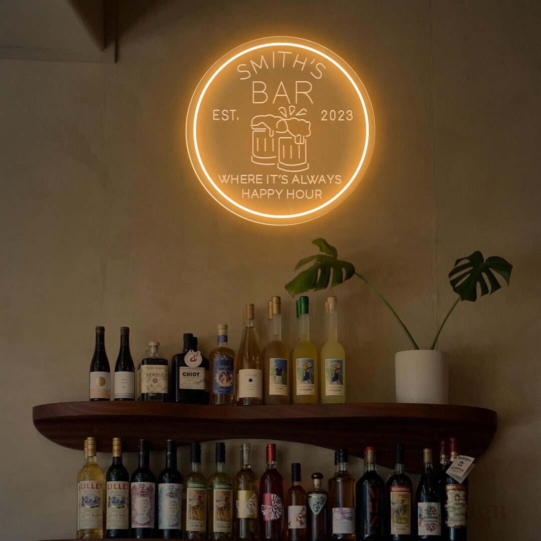 Custom Name Bar Neon Sign, Home Bar Sign Decor,bar Club Sign, Cocktail ...