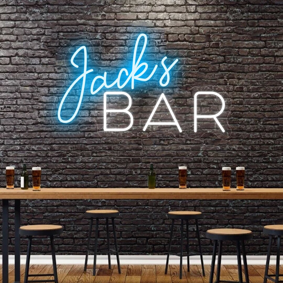 Custom Name Bar Sign, Custom Home Bar Neon, Bar Club Signage, Bar Wall ...