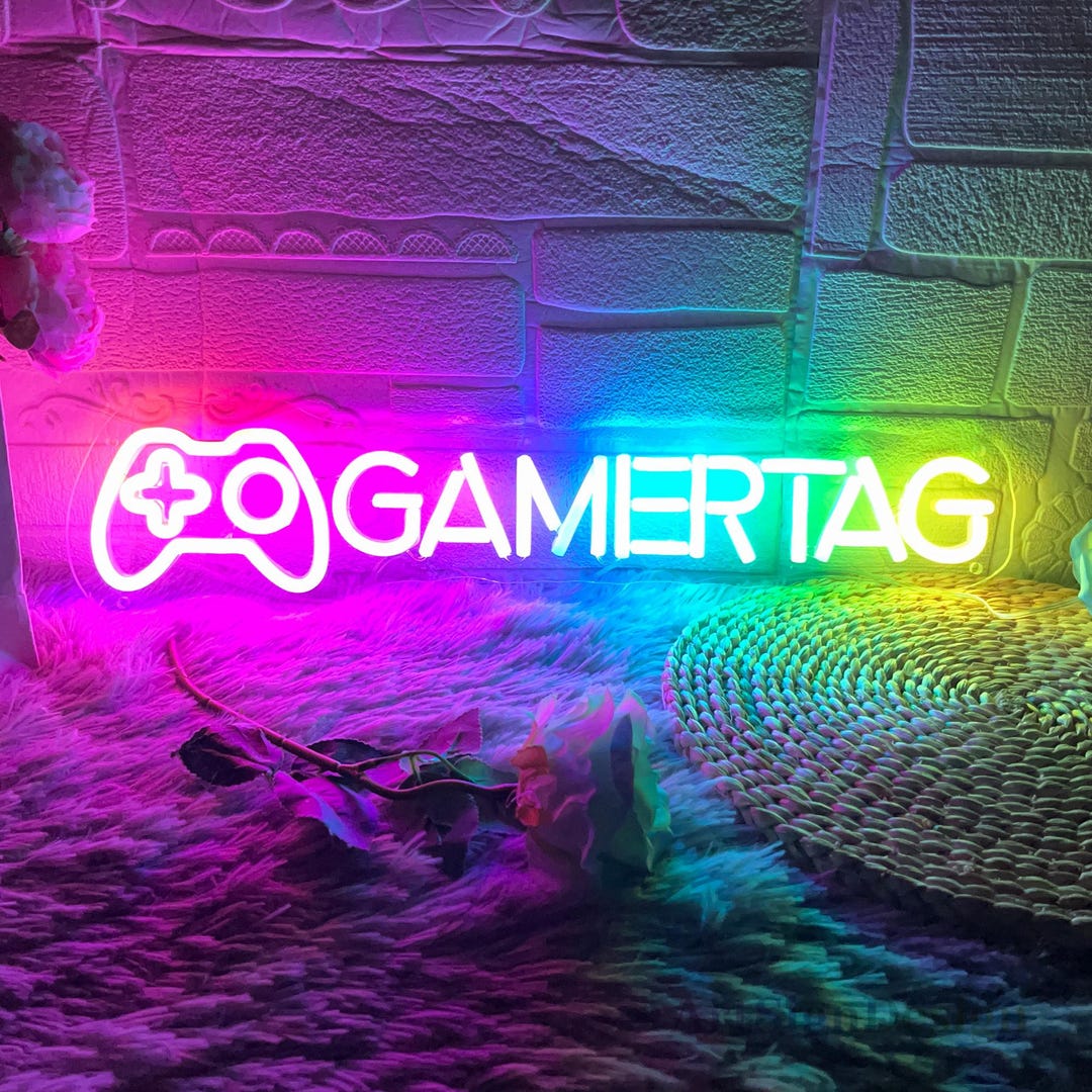 RGB Custom Gamer Neon Sign ,rainbow Custom Neon , RGB Gamer Tag Neon ...
