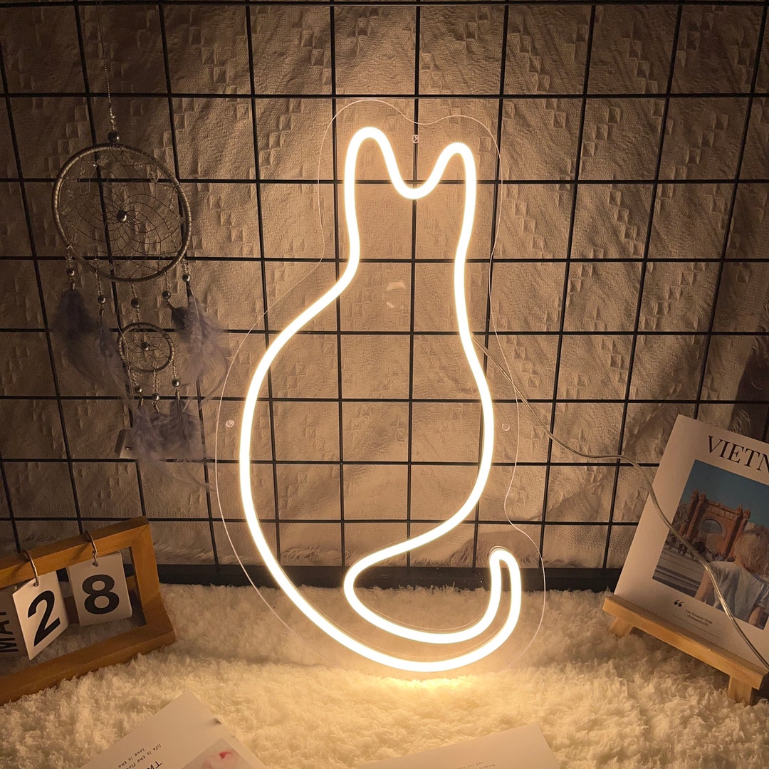 Cat Neon Sign, Cat Lamp Night Light, Art Decor Neon Light, Cat ...