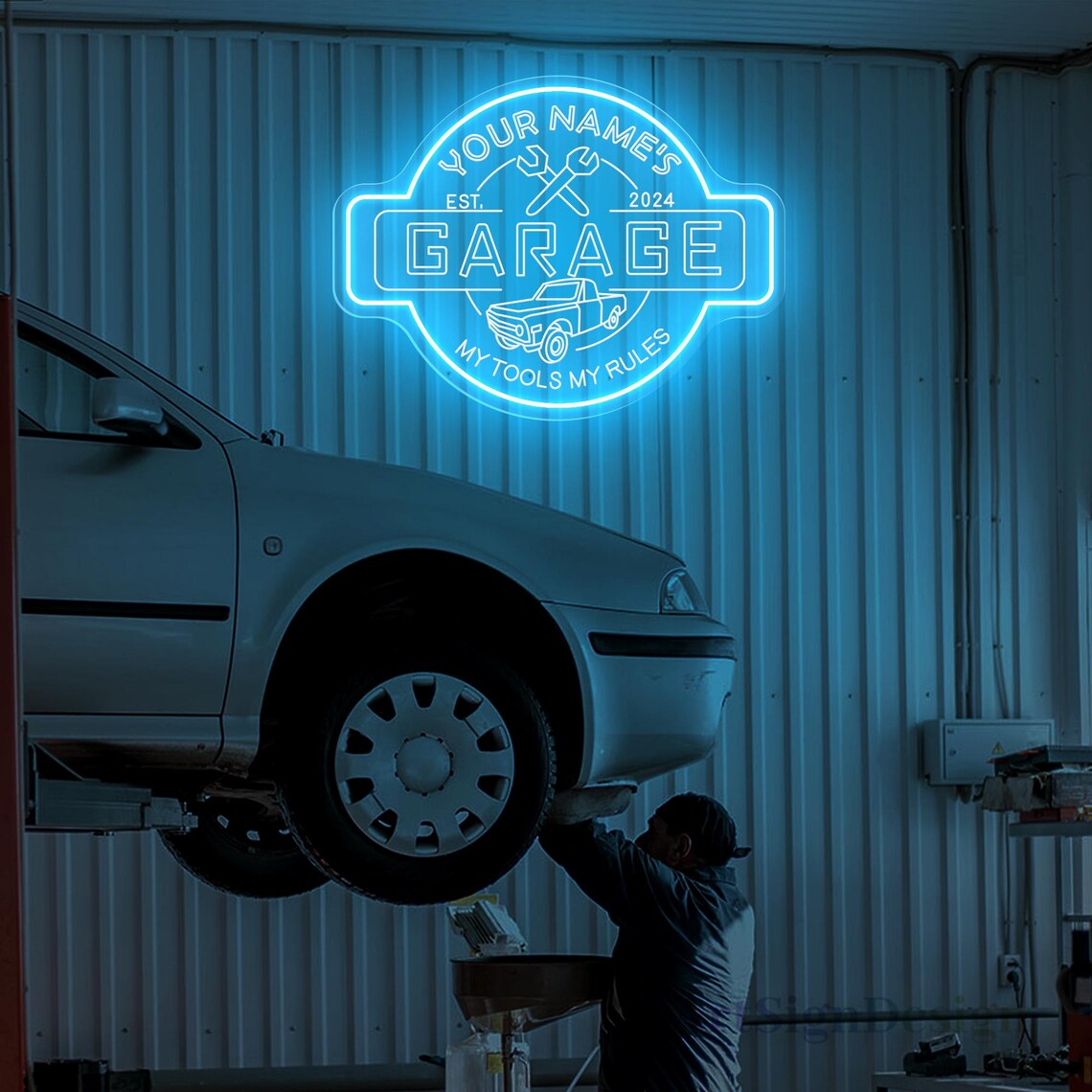 Custom Garage Neon Signs,garage Sign,personalized Light up Garage Signs ...