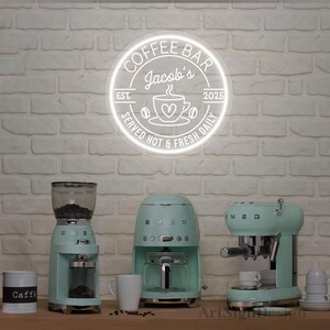 Custom Coffee Bar Sign for Kitchen | Custom Coffee Name Bar Decor ...