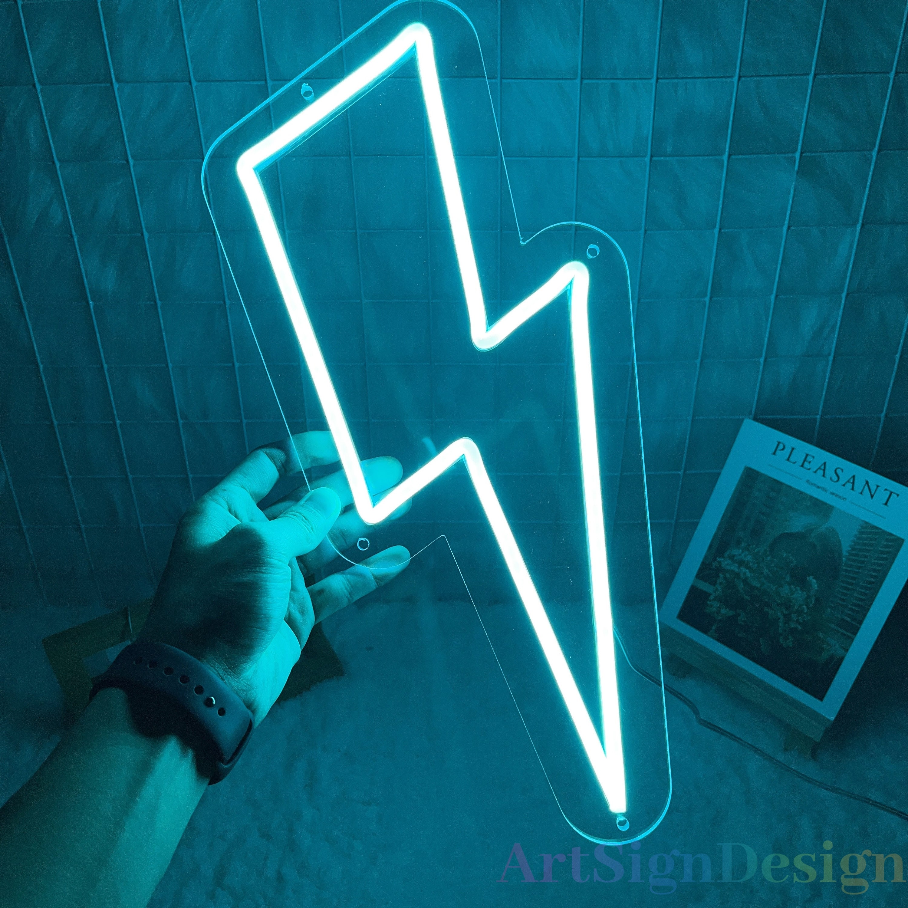 Lightning Bolt Neon Sign, LED Thunder Neon Light, Weather Neon Sign ...
