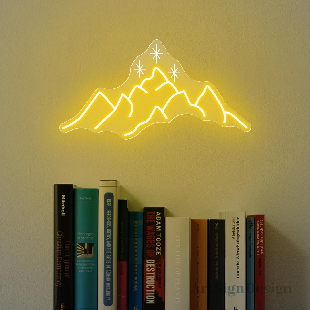 ACOTAR Neon Sign, Mountain With Stars Neon,book Lover Gift, ACOTAR ...