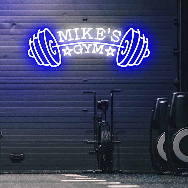 Custom Name Gym Neon Sign, Gym Wall Decoration,gym Wall Decor, Dumbbell ...