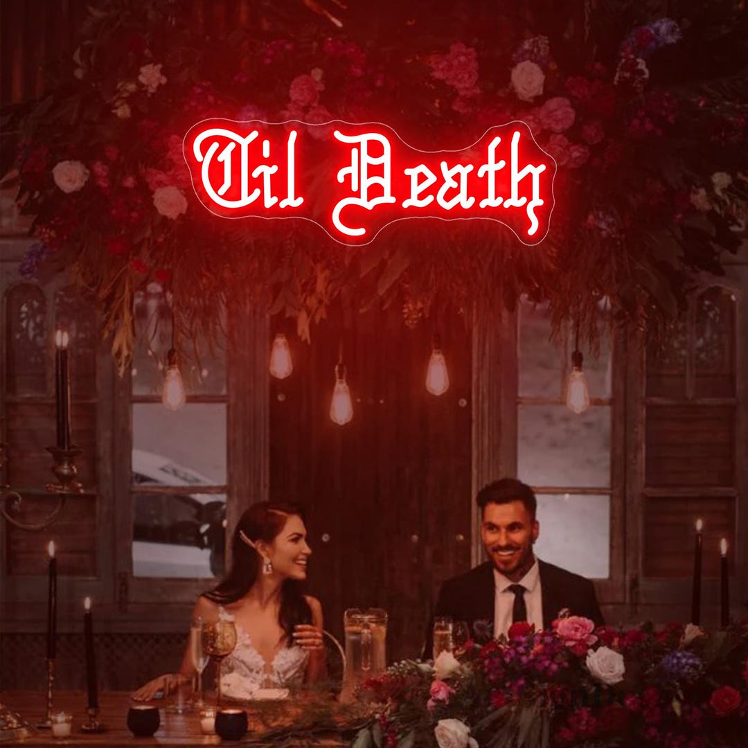 Til Death Neon Sign| Goth Lover Gifts| Gothic Wedding Sign ...