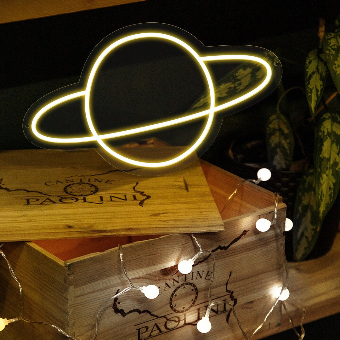 Saturn Planet Neon Sign ,kids Room Decor, Planet Neon Light, Birthday ...