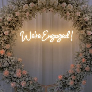We're Engaged Neon Sign Wedding Neon Sign Led Light Engagement Backdrop ...