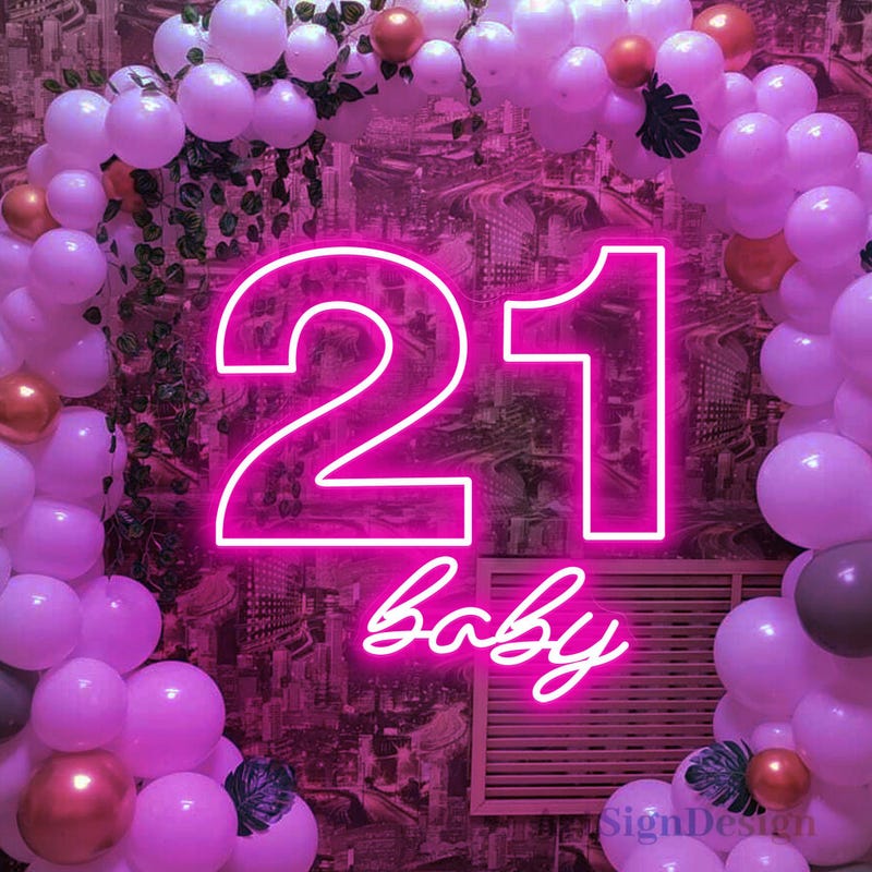 21 Neon Sign - Etsy Australia