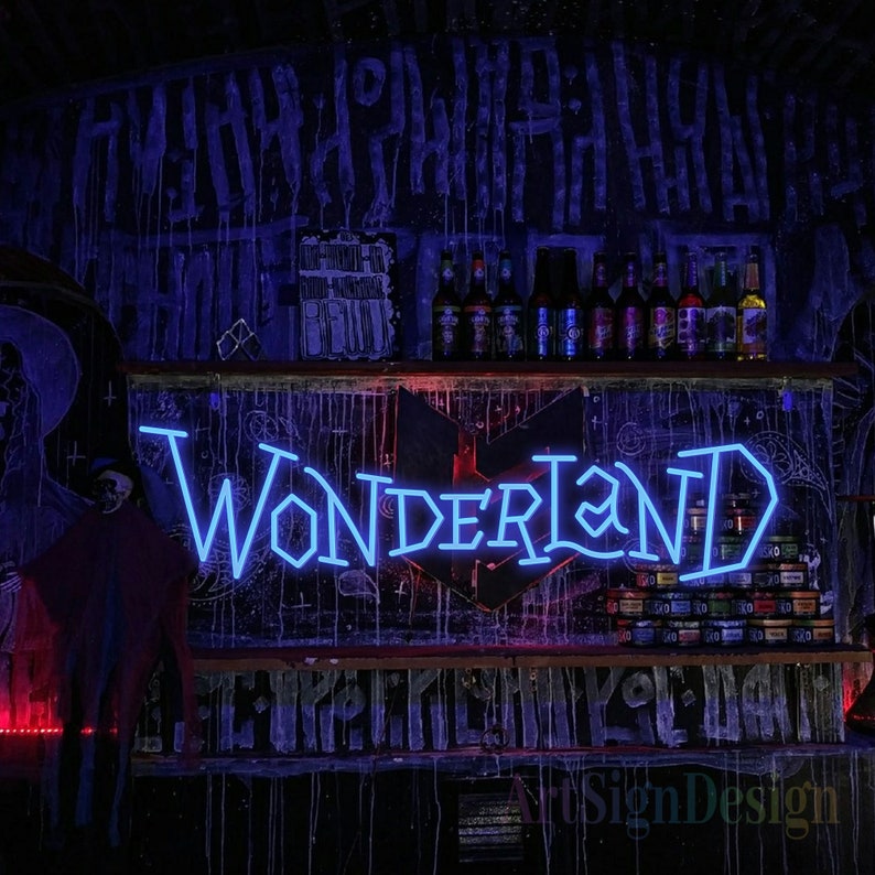 Custom WONDERLAND Neon Sign, Neon Sign Bedroom Led Lights, Party Decor ...