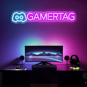 Custom Gamer Neon Sign , Gamer Tag Neon Sign, Game Room Neon Decor ...