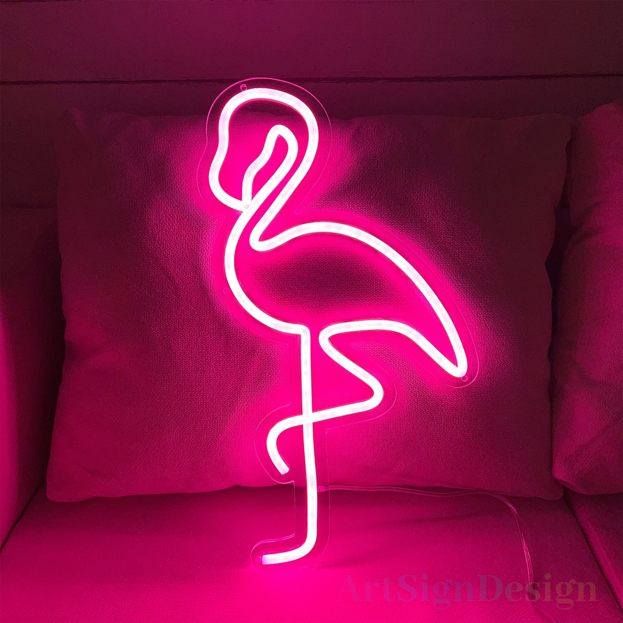 Custom Flamingo Neon Sign, Flamingo Wall Sign, Animal Neon Sign, Neon ...