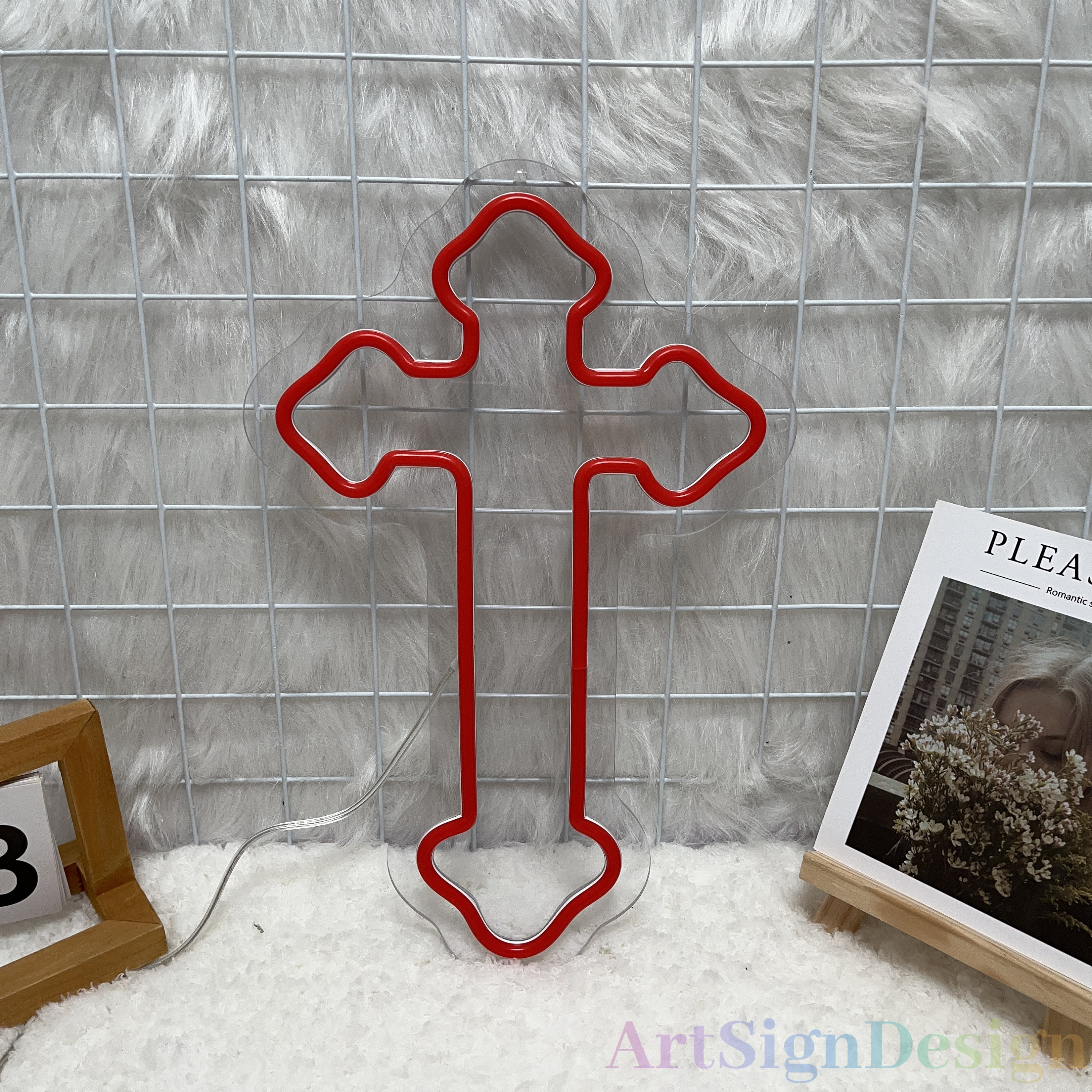 Cross Neon Sign, Holy Cross Neon Light, Christian Cross Symbol, Cross ...
